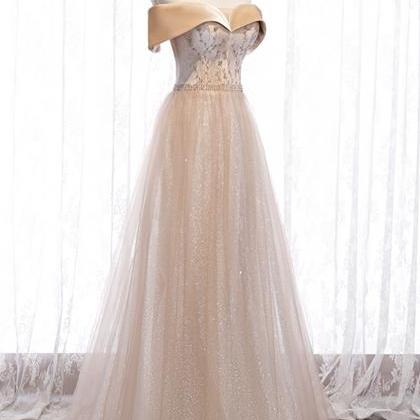 Shiny A Line Long Prom Dress Evening Dress on Luulla