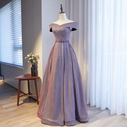 Purple A Line Long Prom Dress Purple Evening Ddress on Luulla