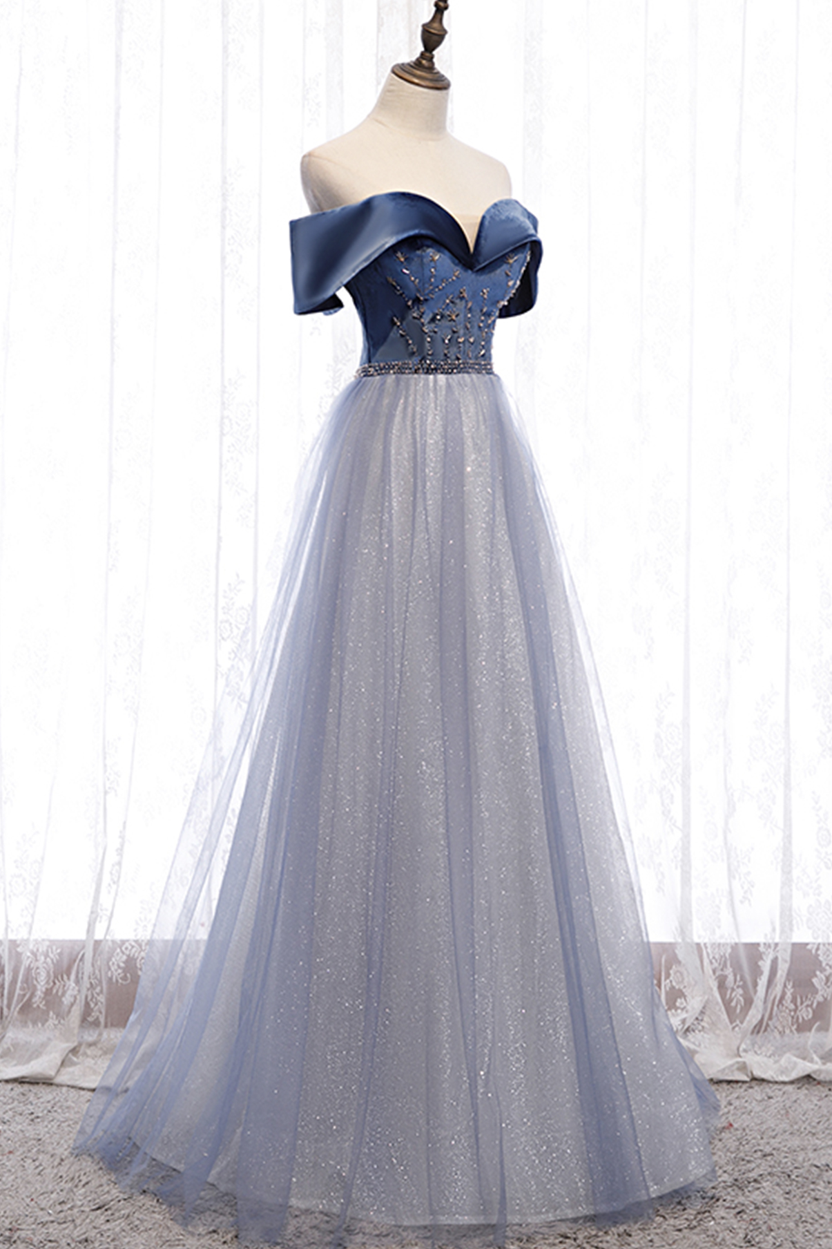 Shiny A Line Long Prom Dress Evening Dress on Luulla