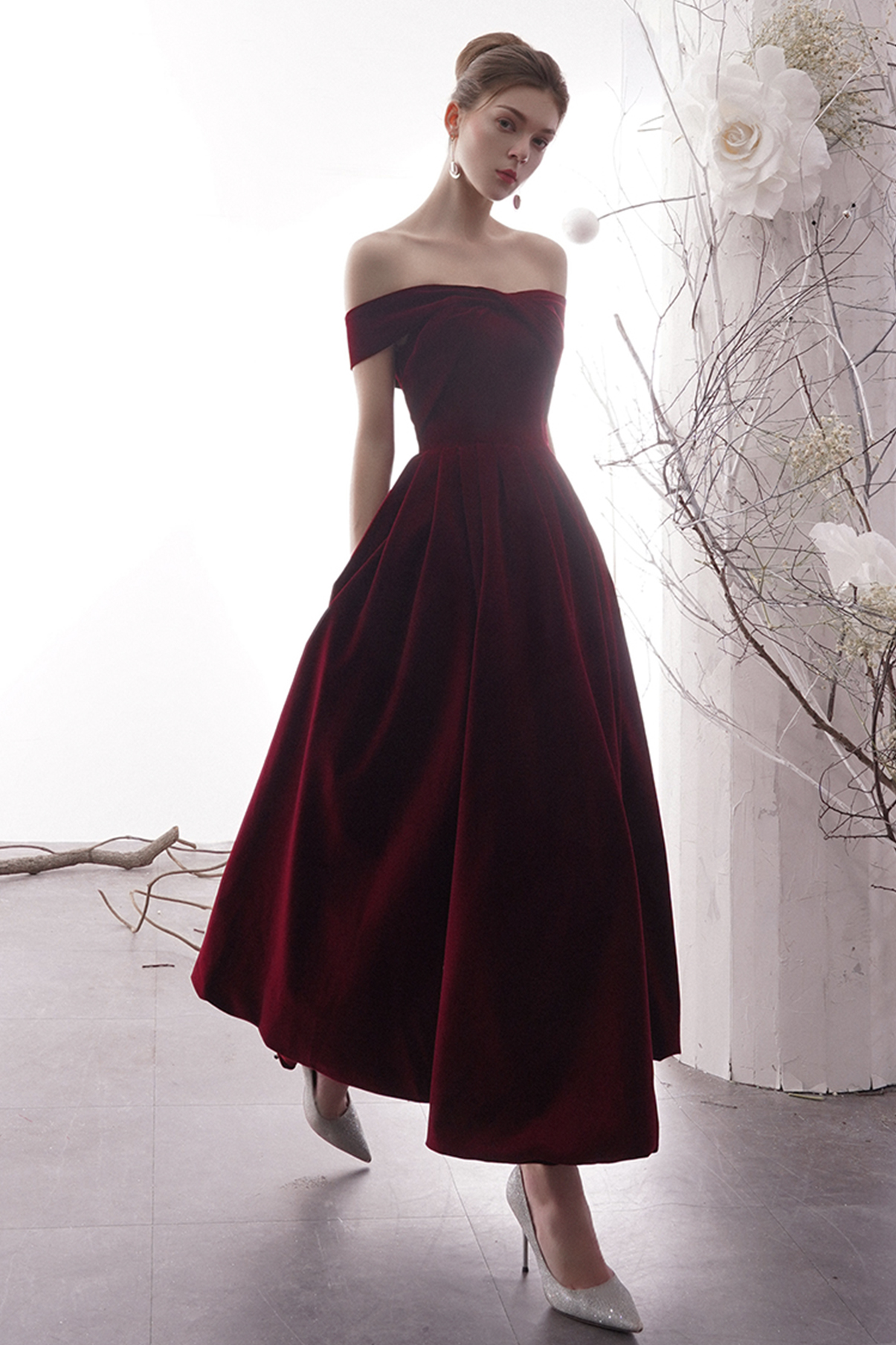 Burgundy Velvet Prom Dress Burgundy Evening Dress on Luulla