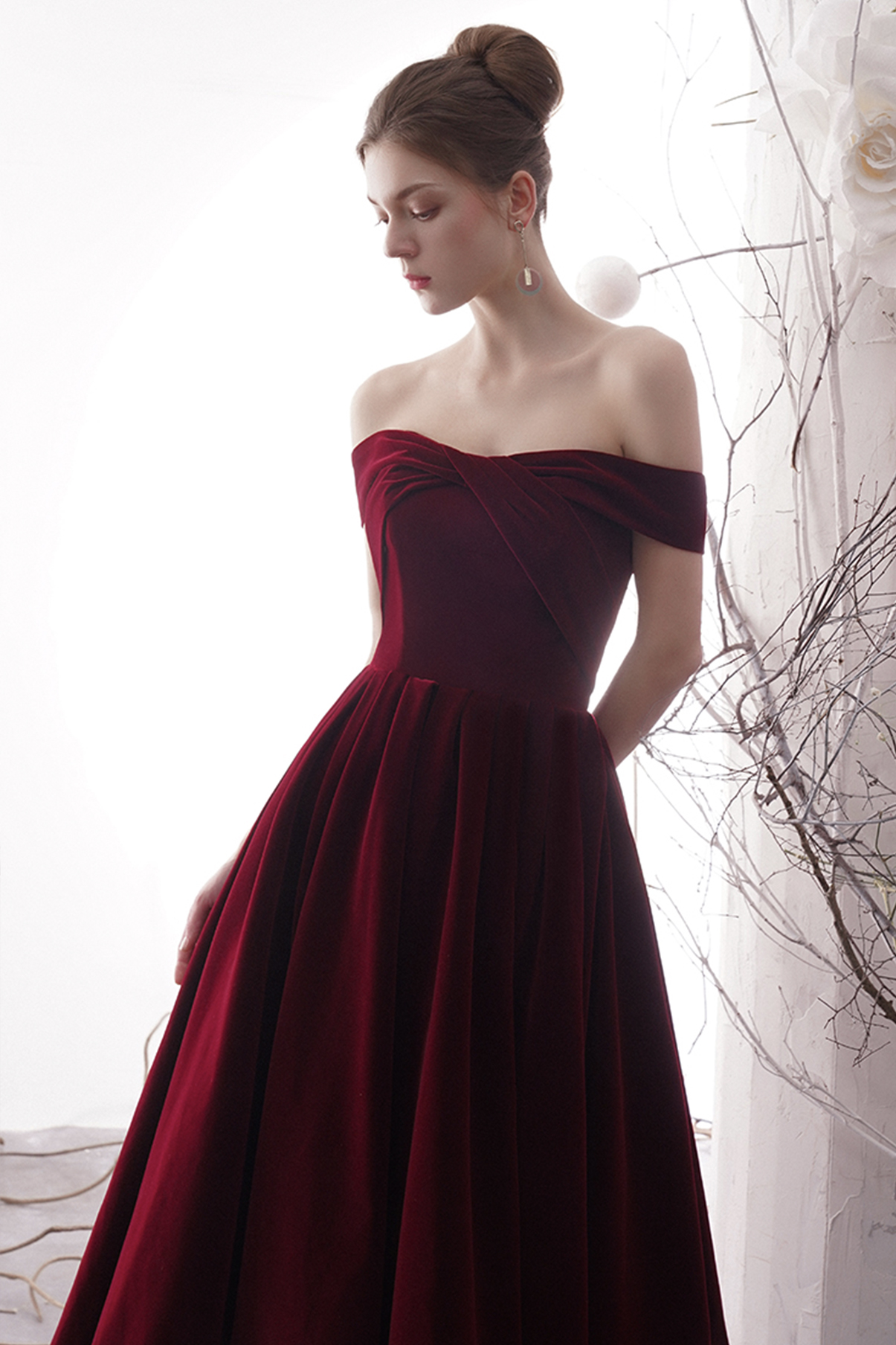 Burgundy Velvet Prom Dress Burgundy Evening Dress on Luulla