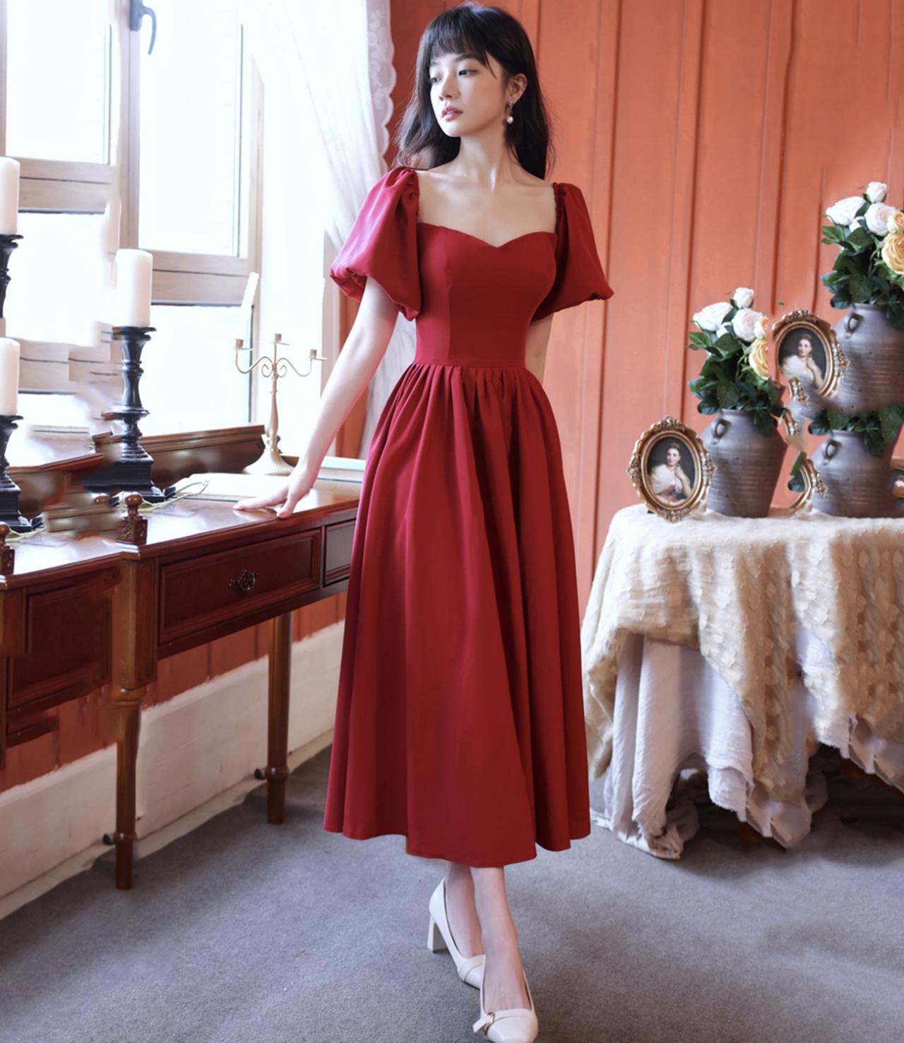 Red A Line Short Prom Dress Red Evening Dress on Luulla