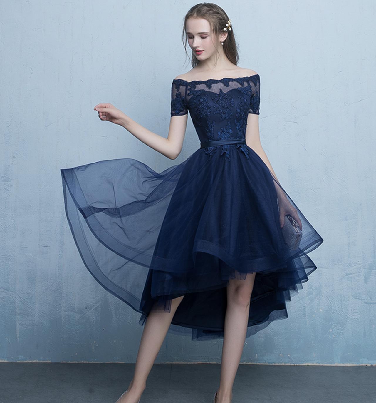 Blue Lace High Low Prom Dress Homecoming Dress On Luulla