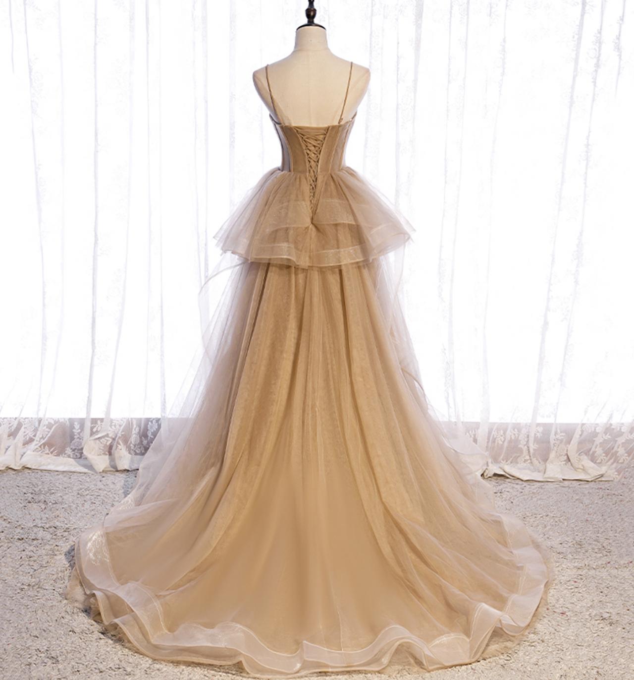 Cute Tulle Long A Line Prom Dress A Line Evening Gown on Luulla