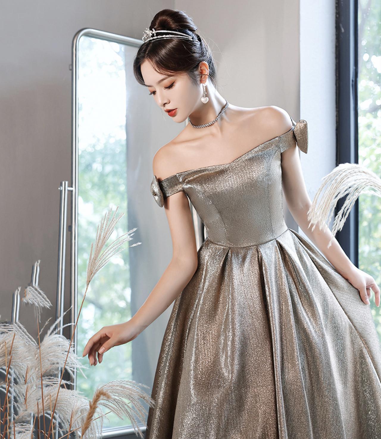 Simple Satin Long Prom Dress A Lin Eevening Gown on Luulla