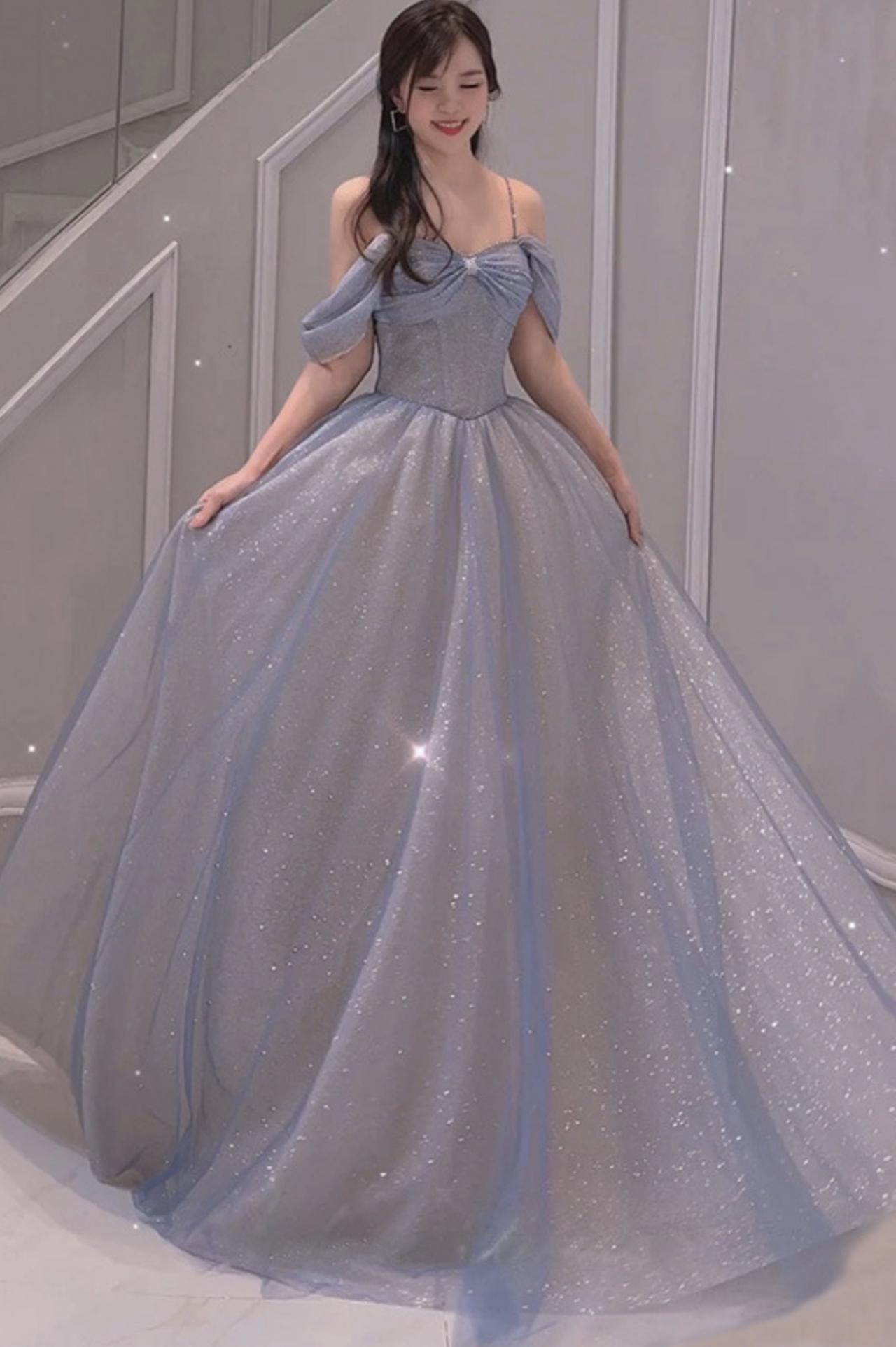 Cute Tulle Long Prom Dress A Line Evening Dress on Luulla