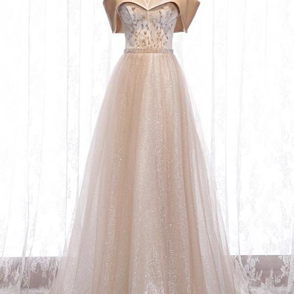 Shiny A Line Long Prom Dress Evening Dress on Luulla