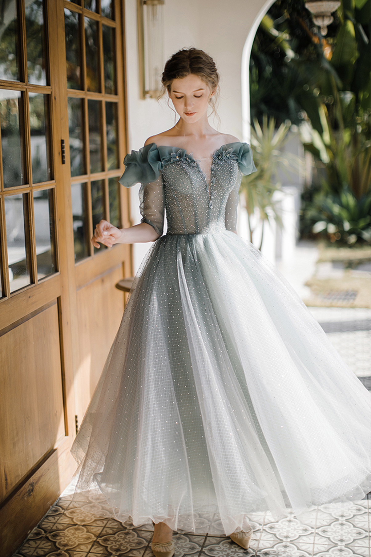 Cute Tulle Beads A Line Prom Dress Cute Evening Dress on Luulla