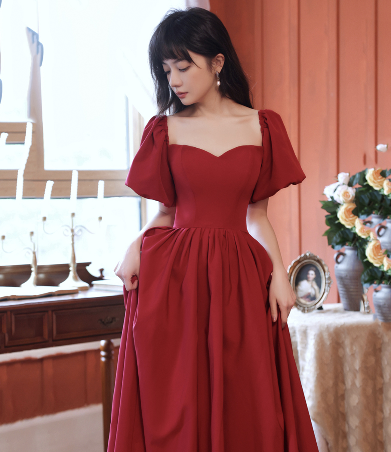 Red A Line Short Prom Dress Red Evening Dress on Luulla